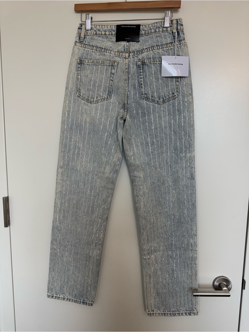 Alexander Wang | Jeans | Alexander Wang Light Blue Crystal Pinstripe ...